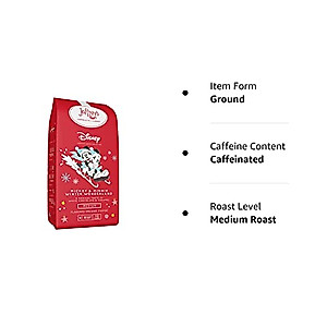 Joffrey's Coffee & Tea Company Disney Mickey Minnie Winter Wonderland, Specialty Collection, Artisan Medium Roast Coffee, White Chocolate Caramel Flavored Drip Brew (Ground, 11 oz)