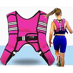 Gymnastics Power - Weighted Vest 6LB, 8LB, 10LB, 15LB, 25lb, 35lb, 45lb, 60lb Removable Iron Weights for Men and Women Workout for Calisthenics and Fitness Sport Training (Pink, 6 LB)