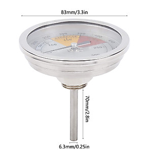 Candy/Deep Fry Thermometer, Cooking Pointer Thermometer Kitchen Thermometer 0‑300℃ 1/2in NPT Stainless Steel for