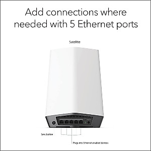 NETGEAR Orbi Pro WiFi 6 Tri-Band Mesh Add-on Satellite (SXS80) for Business or Home | Coverage up to 3,000 sq. ft, 100 Devices | AX6000 802.11AX (up to 6Gbps) | Requires Orbi Pro WiFi 6 Router