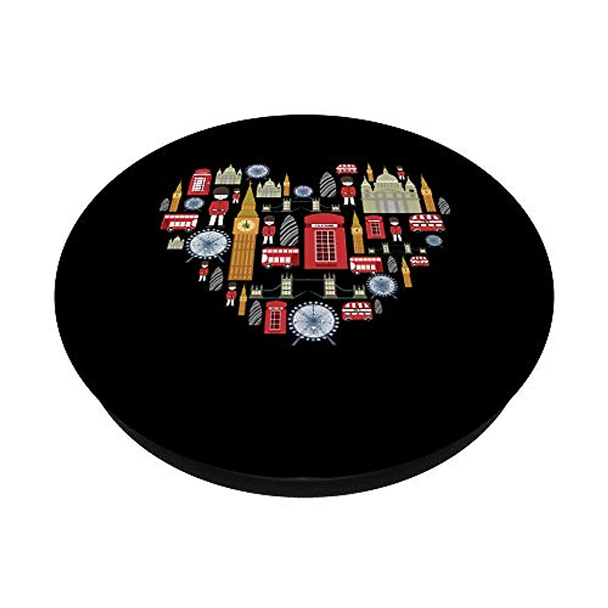 London Icons In Heart - London Souvenir PopSockets Swappable PopGrip