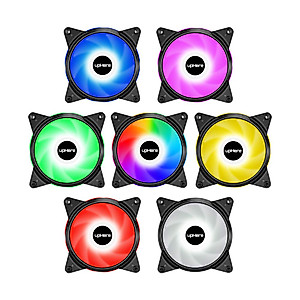 upHere 5V 3-Pack 120mm Silent PWM Intelligent Control 5V Addressable RGB Fan Motherboard Sync, Adjustable Colorful Fans with Controller T7SYC7-3