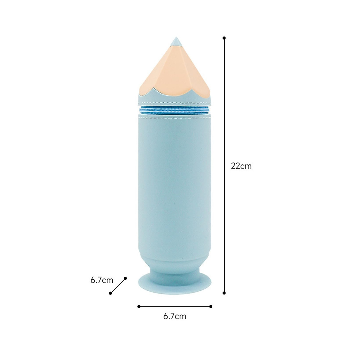 BETAM Pencil Case Silicone Pencil Box Pen Bag Holder for Desk, Stand Up Pen Case pencil Box Students Silicone Storage Bag(Environmentally friendly silicone) (baby blue)