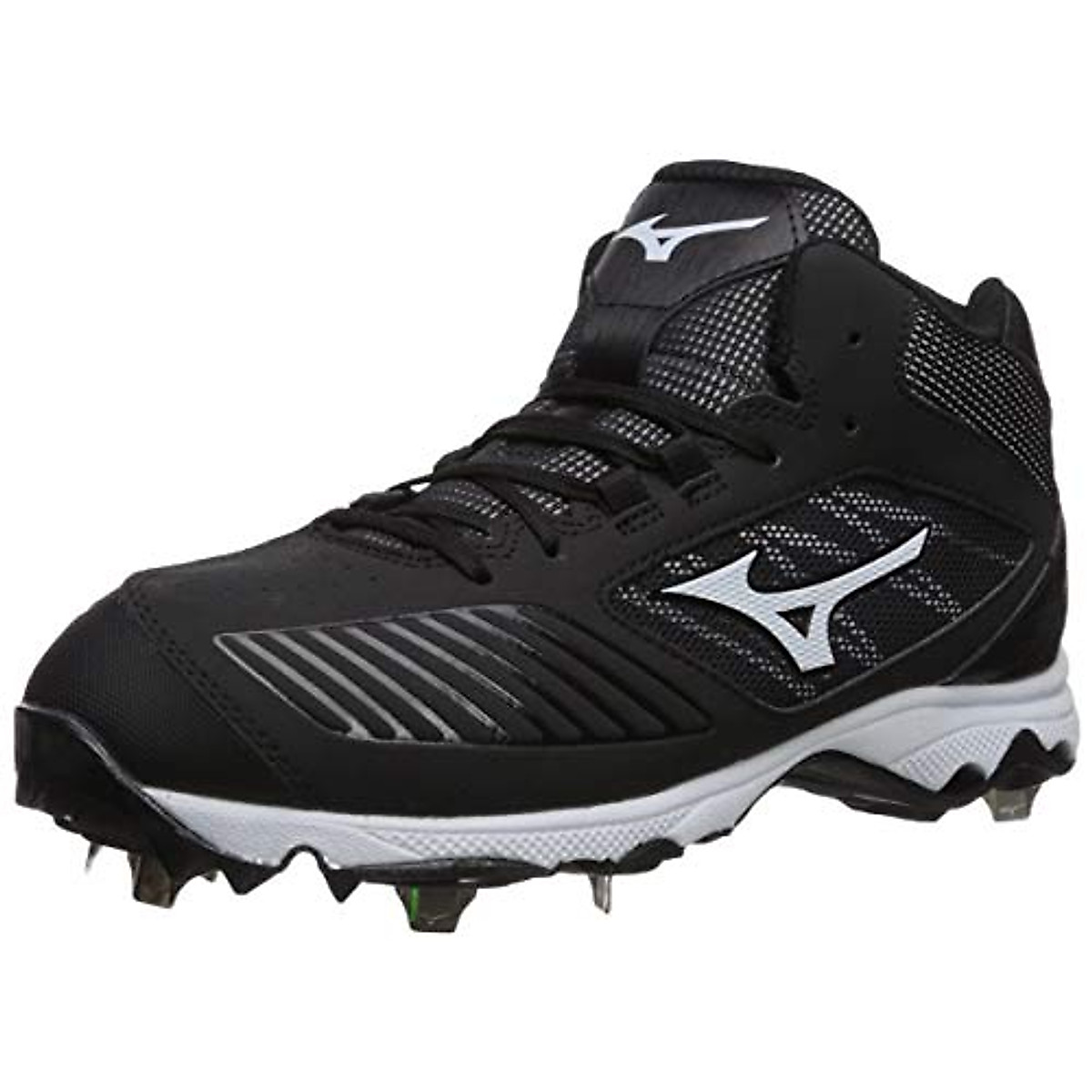 Mizuno 9-Spike Advanced Sweep 4 Mid Womens Metal Softball Cleat Black-White 11