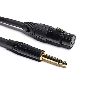 Suanqi 023 6in 1/4 TRS to XLR Female Adapter, 6.35 to XLR Female, XLR to 1/4 Adapter 1/4 Audio Cable 6in/2pack