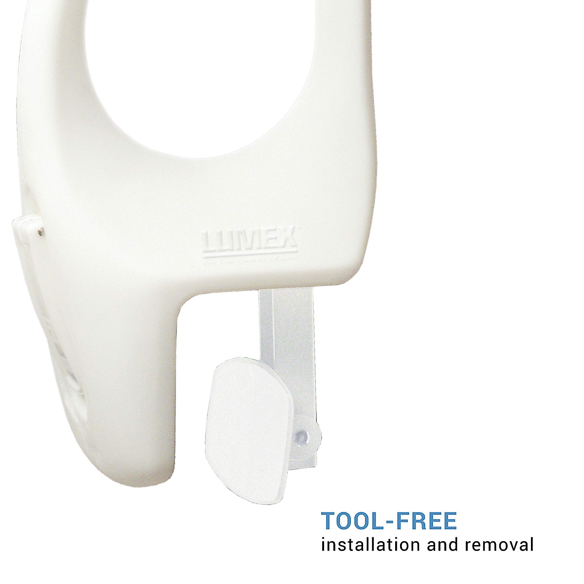 Lumex Tub-Guard Bathtub Safety Rail - Tool-Free Installation and Removal - 12" Tall, White, 69623A-1