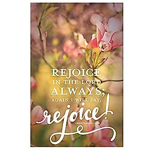 Rejoice In The Lord Always Church Bulletins, 8 1/2 x 11 inches Flat, 100 Count