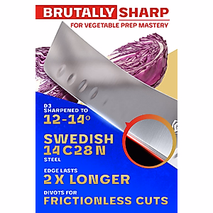 Dalstrong Nakiri Knife - 7 inch - Centurion Series - Premium Swedish High Carbon Stainless Steel - G10 Handle - Vegetable Knife - Sheath Included