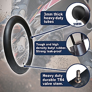 PIVOTRAX-90/90-21 or 80/100-21 (3.00 X 21) Heavy Duty Motorcycle Tube - 3mm Thick - TR4
