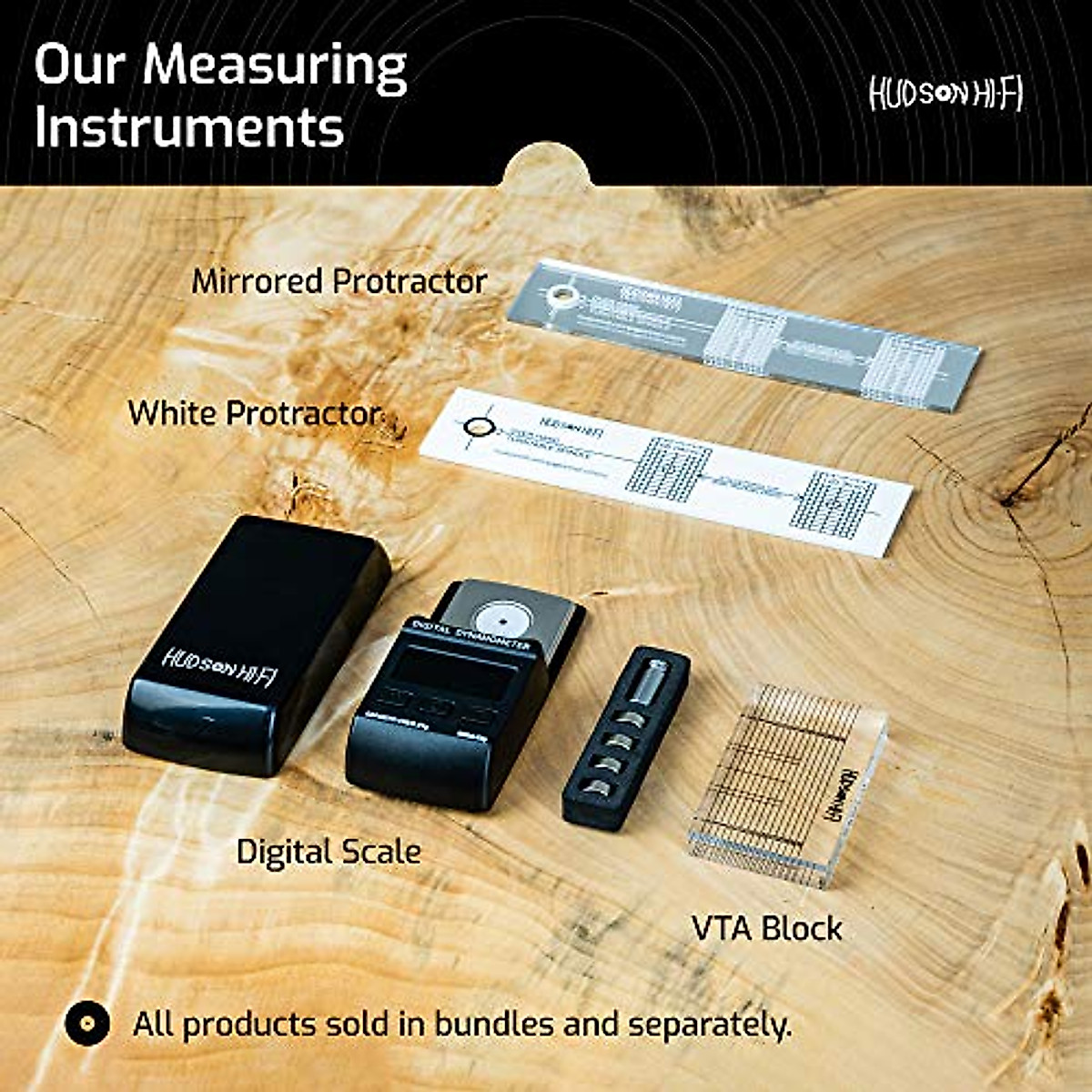 Turntable Phonograph LP Phono Cartridge Stylus Alignment Protractor Tool–High Contrast (VTA Sold Separately)