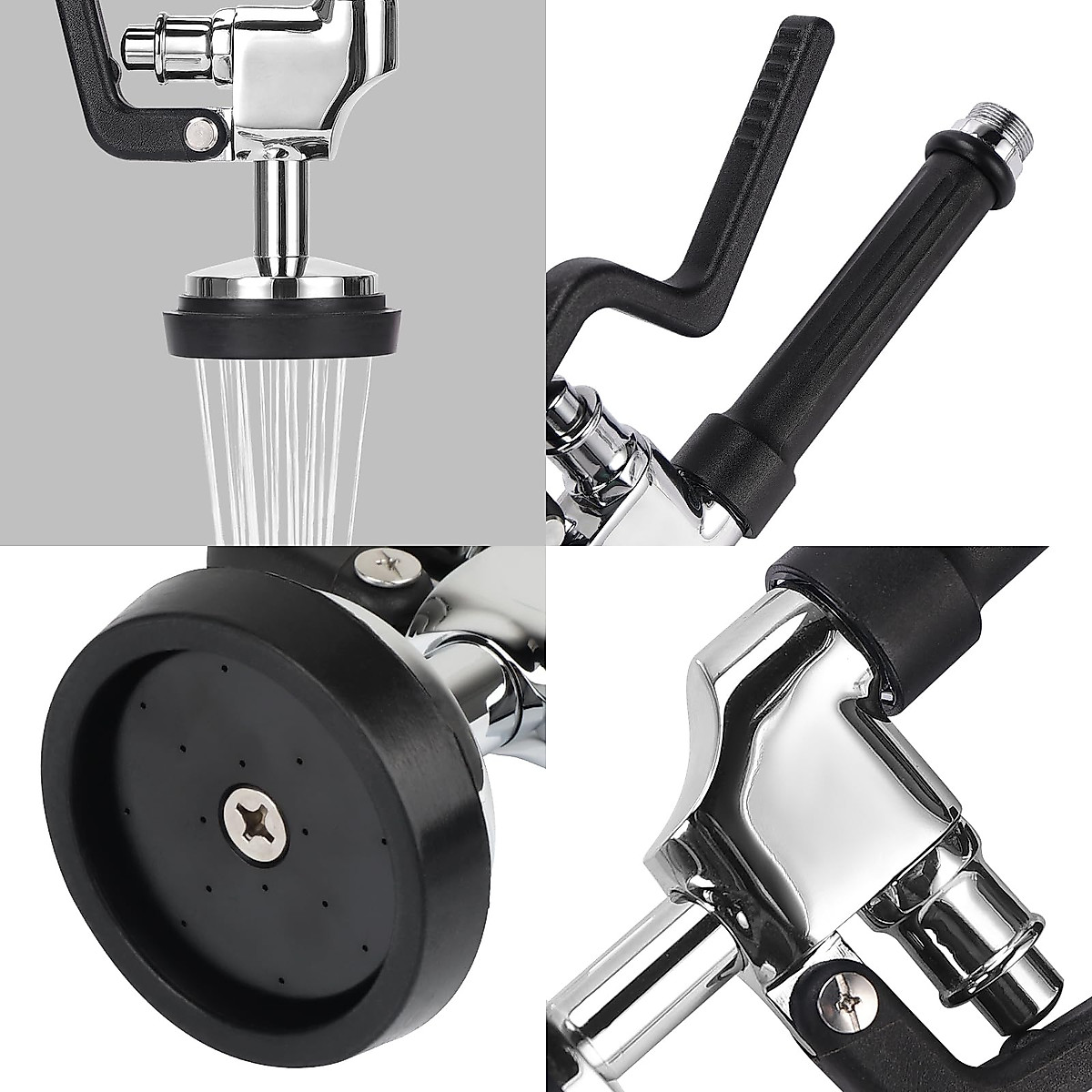 KWODE Spray Valve with Pre-rinse Hose, 38" Flexible Stainless Steel Hose with High Pressure Pre Rinse Spray Nozzle Sprayer Head Assembly Kit for Commercial Restaurant Industrial Kitchen Sink Faucet