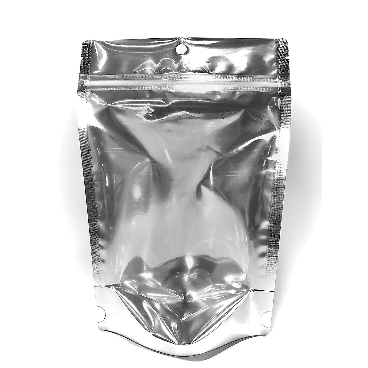 Smell Proof Mylar Food Storage Bag (50 Pack) 1 Ounce Clear Front Heavy Duty Ziplock 6x9x3 Inch Stand Up Leak Proof Foil Pouch w Hang Hole. Heat Sealable with Iron.