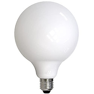 Bulbrite 8.5 Watt Dimmable Milky Glass G40 LED Light Bulbs with Medium (E26) Screw Base 2700K (Warm White Light), 800 Lumens