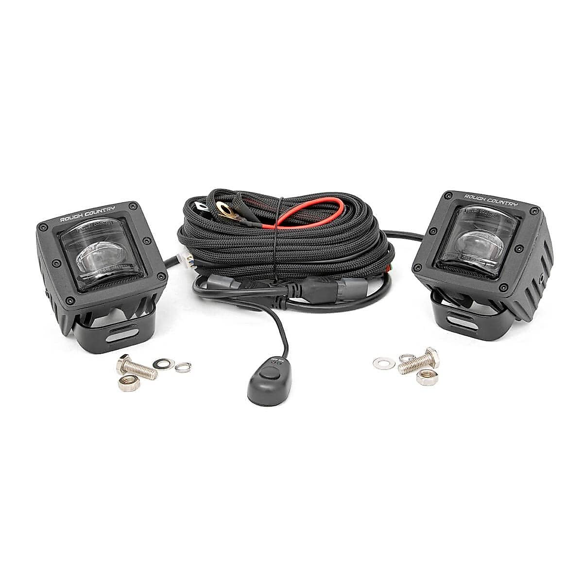 Rough Country 2" Square SAE LED Fog Lights | 2400 Lumens | Pair - 70907