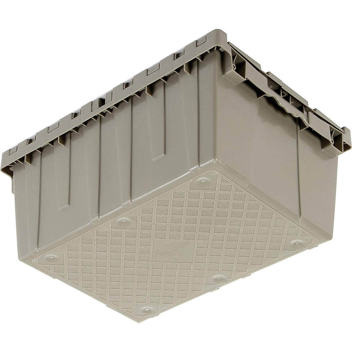 Global Industrial Distribution Container With Hinged Lid, 21.9x15.3x9.7, Gray