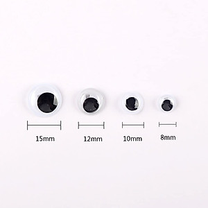 UUYYEO 100 Pcs Plastic Wiggle Eye Buttons Sew On Wiggle Eyes Craft Googly Eyes Stuffed Animal Making Supplies Clothing Embellishments 8mm