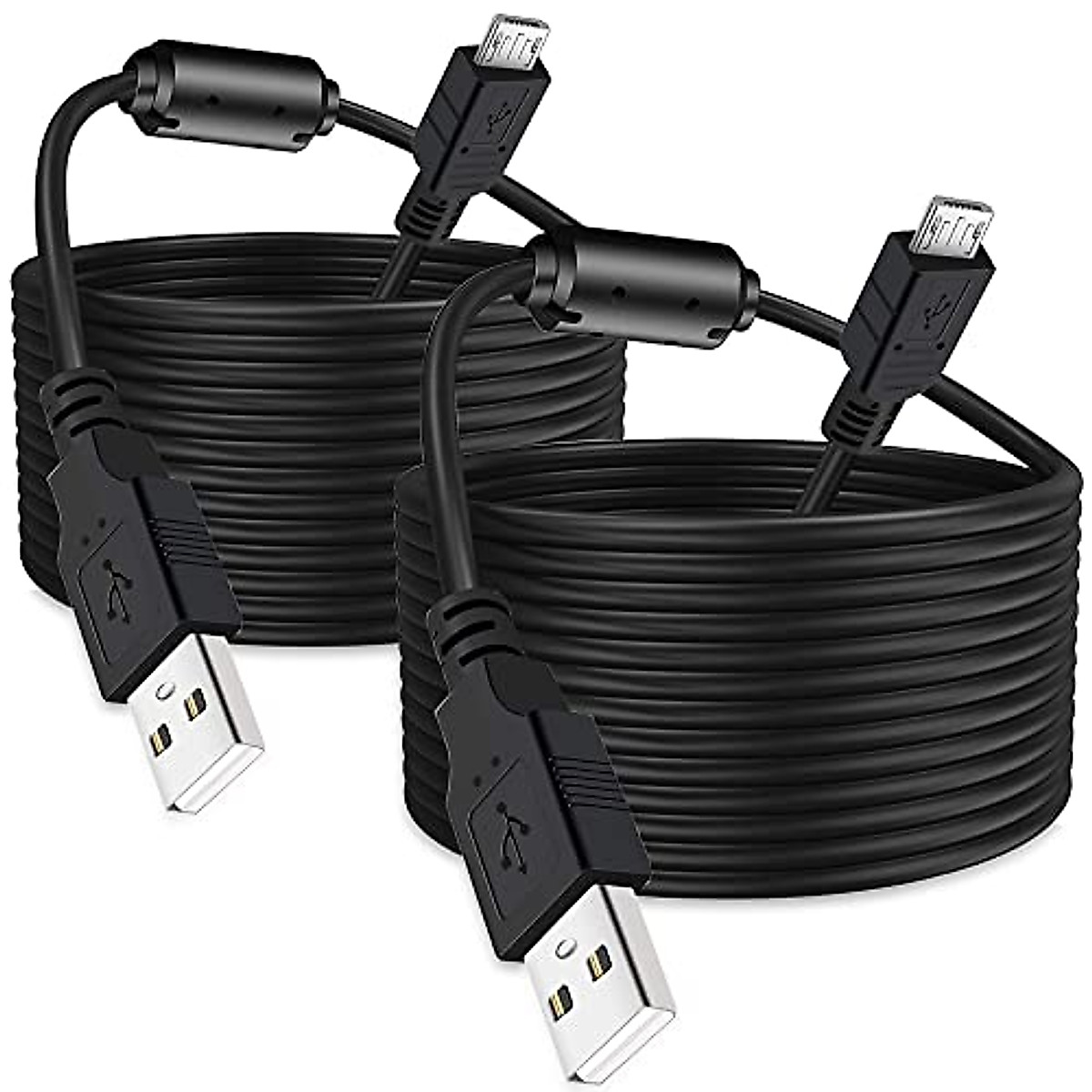 2 Pack 10FT PS4 Controller Charger Charging Cable with Magnetic Ring Compatible with Playstation 4/ DualShock 4/ PS4 Slim/Pro Wireless Controllers