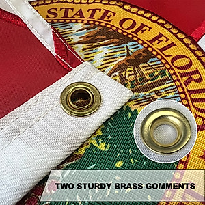 AZCOVER Florida Flag 12x18, Embroidered State Flag for Boat with 2 Brass Grommets