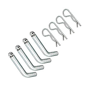 (4pk)HCLLPS for Trailer Hitch Pin & Clip, 1/2 Inch Pin Diameter, Fits 1-1/4-Inch Receiver
