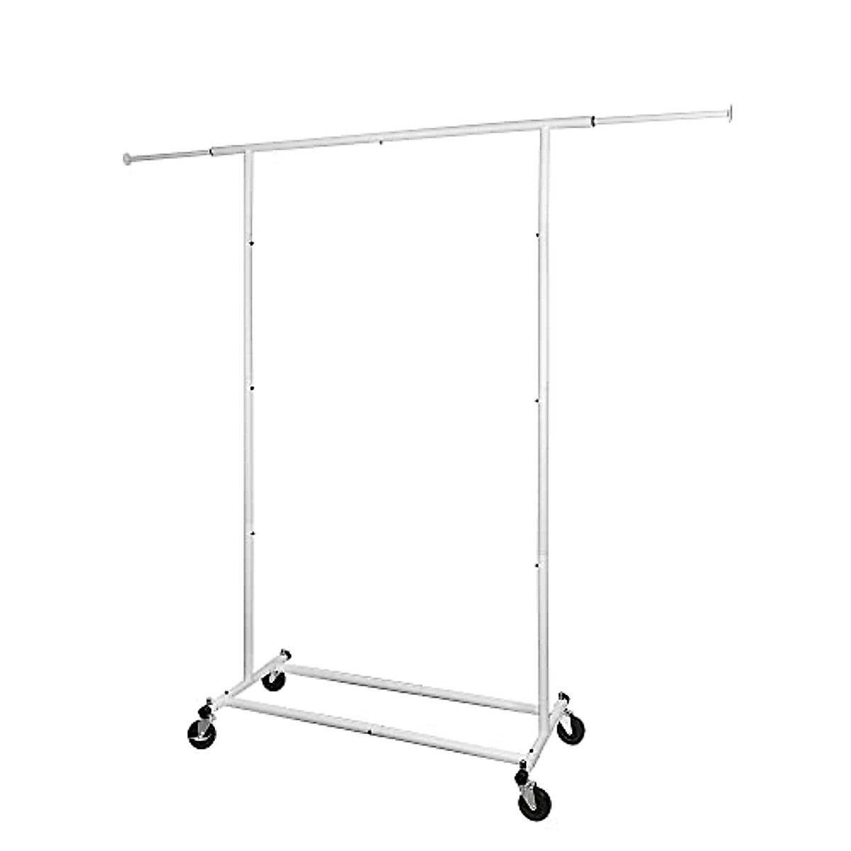 Fishat Double Rod Simple & Single Rod Heavy Duty Garment Rack, White
