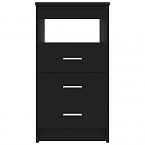 MAXCBD Nightstand Bedside Table Drawer Cabinet Drawer Cabinet Black 15.7"x19.7"x29.9" Chipboard Easy to Maintain and Clean Storage Tower Dresser