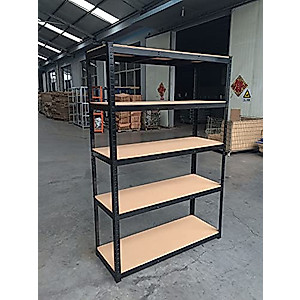 Autofather 5-Tier Metal Shelving Unit, 29”W x 12”D x 66”H, Heavy Duty Adjustable Storage Rack, 4000 lbs Load Capacity (Total), for Garage, Basement, Warehouse