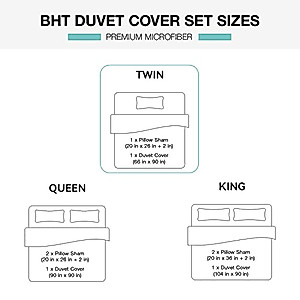 BHT Premium Microfiber Duvet Cover Set – 3 Pieces - Super Soft 1800 Thread Count with Zipper Closure - Fade & Wrinkle Resistant (Red, Queen)
