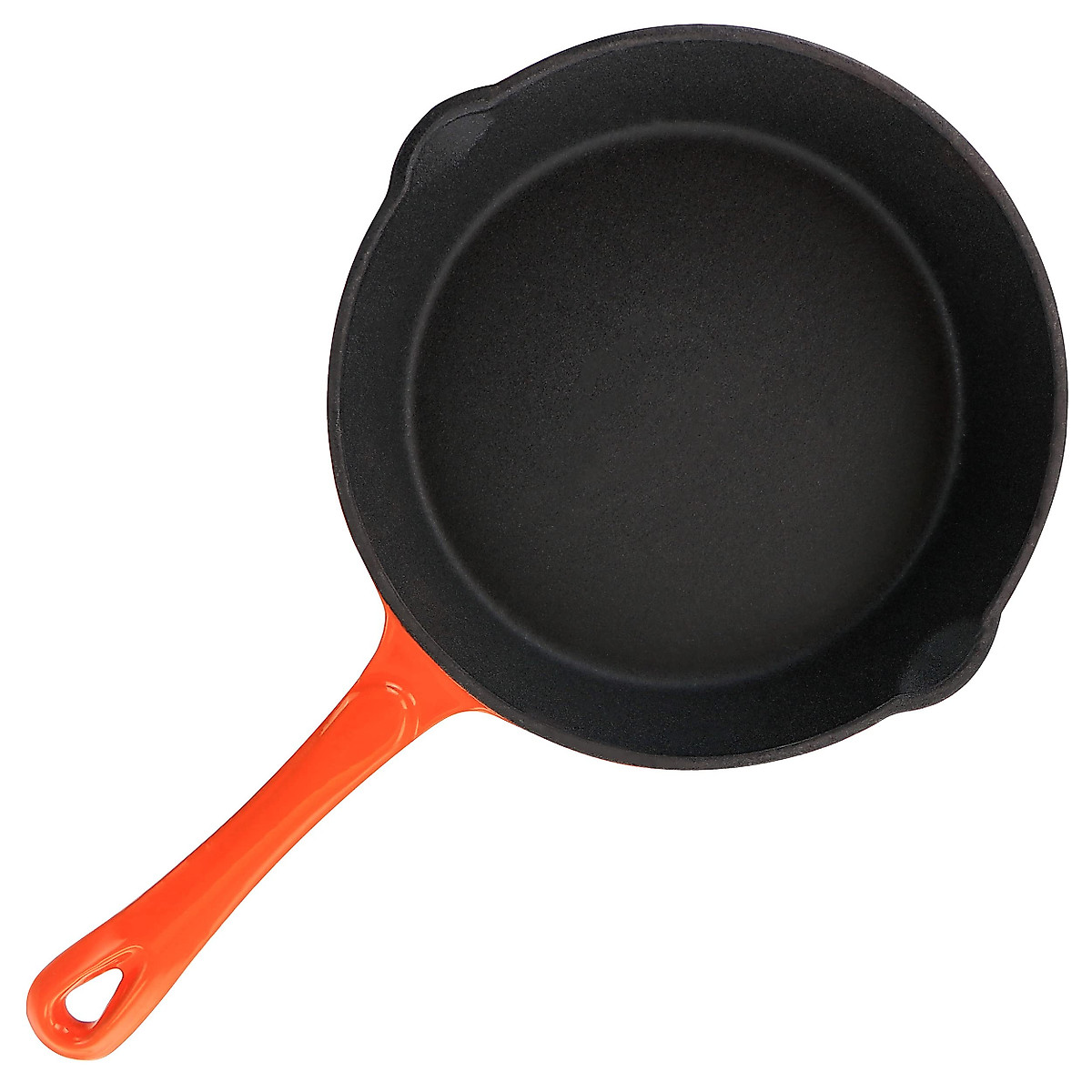 MegaChef Enameled Round 8 Inch PreSeasoned Cast Iron Frying Pan in Orange (MCCE-8)