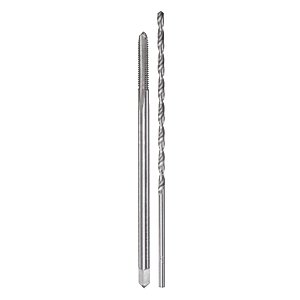 uxcell Tap & Bit Sets, M4 x 0.7 H2 Straight Flute Machine Thread Milling Tap 150mm Extra Long, 4mm High Speed Steel (HSS) Twist Drill Bit