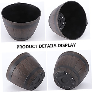 YARNOW 2pcs Pots for Plants Outdoor Plants Wooden Planter Succulents Plants Barrel Planter Succulent Planters Flower Pots Garden Floor Flower Pot Extra Large Wooden Flower Pot