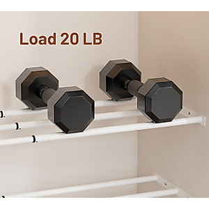 KIMBORA Expandable Shoe Rack for Closet Mounted Shoe Storage Organizer Shelves, 2 Packs Metal Adjustable Shoe Shelf Organizer for Bedroom, Cabinet, White