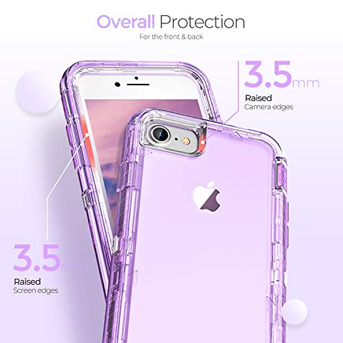 ORIbox Case Compatible with iPhone 7 Plus Case, Compatible with iPhone 8 Plus Case, Heavy Duty Shockproof Anti-Fall clear case