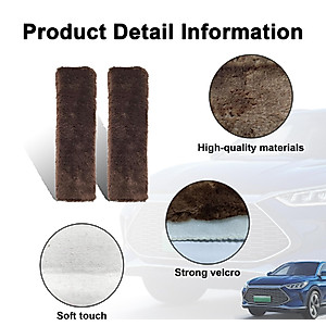 Ziciner 2 Packs Car Seatbelt Covers Shoulder Pad, Universal Soft Faux Sheepskin Shoulder Cover for Comfortable Driving, Fluffy Seat Belt Protector Help to Protect Your Neck and Shoulder (Coffee)