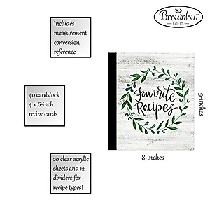 Brownlow Gifts Binder with Plastic Page Protectors and Recipe Cards, 8 x 9-Inch, Vintage Kitchen,70050