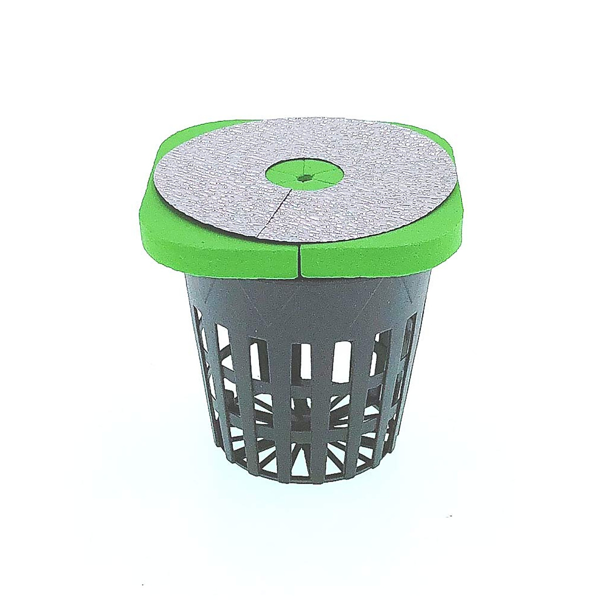 HORTIPOTS 2-Layered Clone Collars w 2 in Net Pots & Reflective Lids, Replacement for 24-Sited DWC Cutting Clone & Seedling Root System (4-Colored Pack of 25)