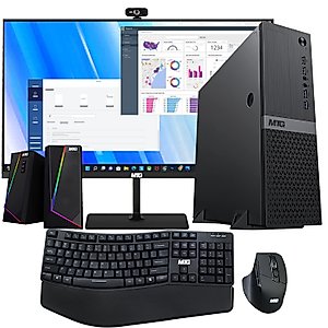 Computer Desktop PC MTG Aurora - Intel Core i7 4th Gen, 8GB Ram DDR4, 1TB Nvme, MTG 22 Inch Monitor, MTG Wireless Ergonomic Keyboard Mouse, RGB Speaker, Webcam, Win 10 Home