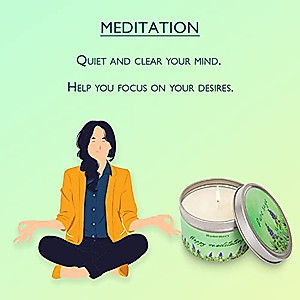 Candles for Home Scented, Sage Candles for Cleansing House, Natural Non-Toxic Soy Candles with Essential Oils, Aromatherapy Candle, Tin Candle for Meditation, Purification and Chakra Healing, 6oz