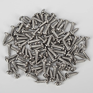 Jigreat #6 x 1/2" Pan Head Wood Screws Stainless Steel 304 (18-8) Phillips Drive 100 Pieces Round Head Full Thread SS Screw