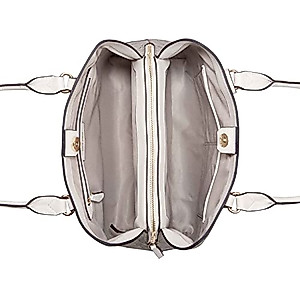 NINE WEST womens Brooklyn Carryall satchel, Beige Logo/Milk, one size US