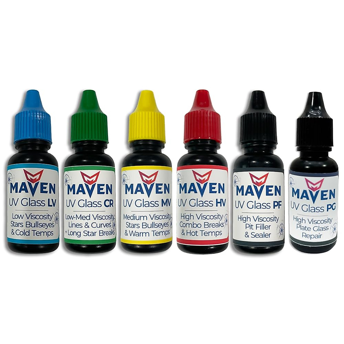 Maven UV Glass CR - Medium-Low Viscosity 40cps UV Curable Resin for Windshield repars - 1 Liter Bottle, UOM is 1ml 30ml (01 oz)