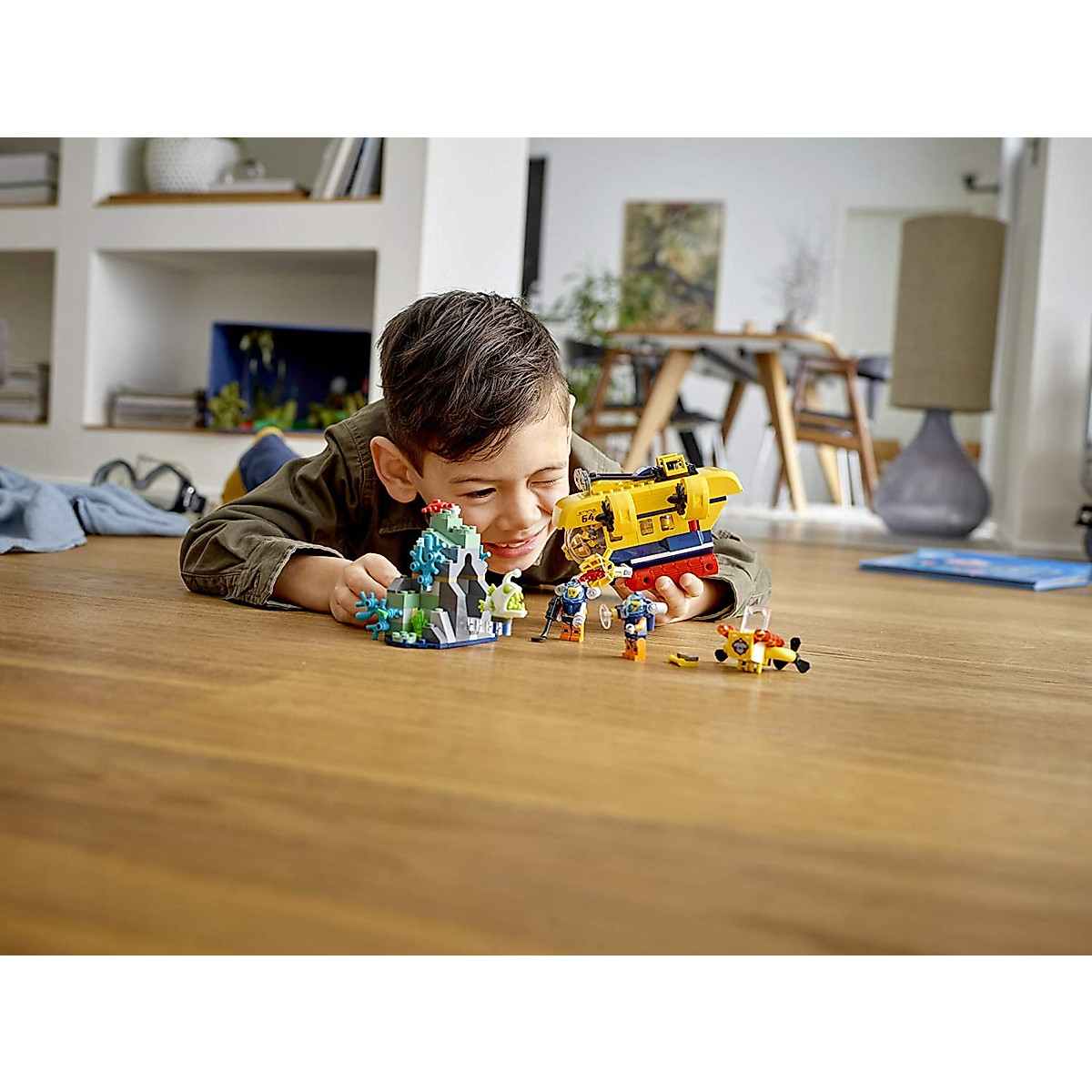 LEGO City Ocean Exploration Submarine 60264, with Submarine, Coral Reef Setting, Underwater Drone, Glow in The Dark Anglerfish Figure and 4 Explorer Minifigures (286 Pieces)