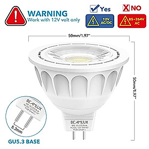 BEAMLUX Smart WiFi MR16 Color Changing led Bulbs RGBCW, Dimmable with App Control, 40° Beam Angle AC/DC 12V GU5.3 Base, Compatible with Alexa and Google Home Assistant, No Hub Required (2PACK)