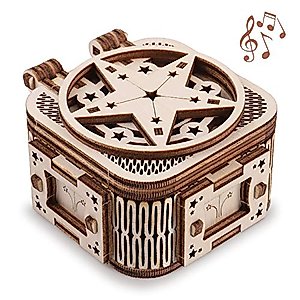 GuDoQi 3D Puzzle Music Box, 3D Wooden Puzzle for Adults to Build, Wood Model Kit, DIY Assembly Toy, Great Gift for Birthday Halloween