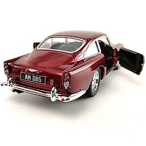 Sport Racing Classic Model Car Die-Cast 1:38 1963 Aston Martin DB5 Red Color Toy Collection Pull Back Open Door Hobby Collectible , unisex