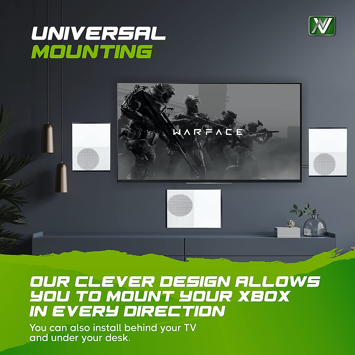 Xbox One S Wall Mount (Black) - Signature X Design! - Made in the UK!