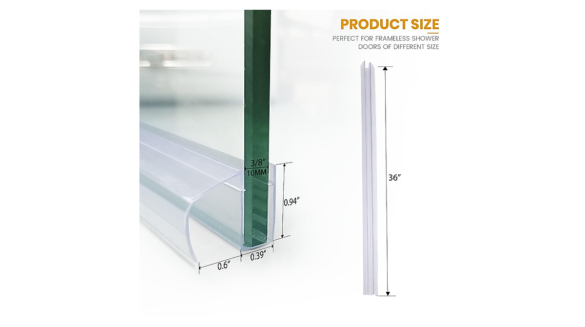 Shower Door Bottom Seal Strip - 36 Inch PVC - VIGE LIVING