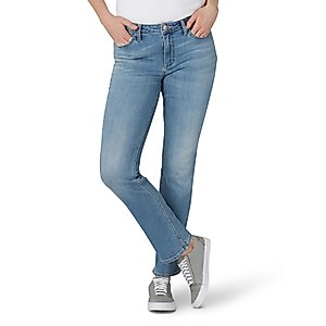 Lee Women's Legendary Mid Rise Straight Leg Jean Anchor 12 Short