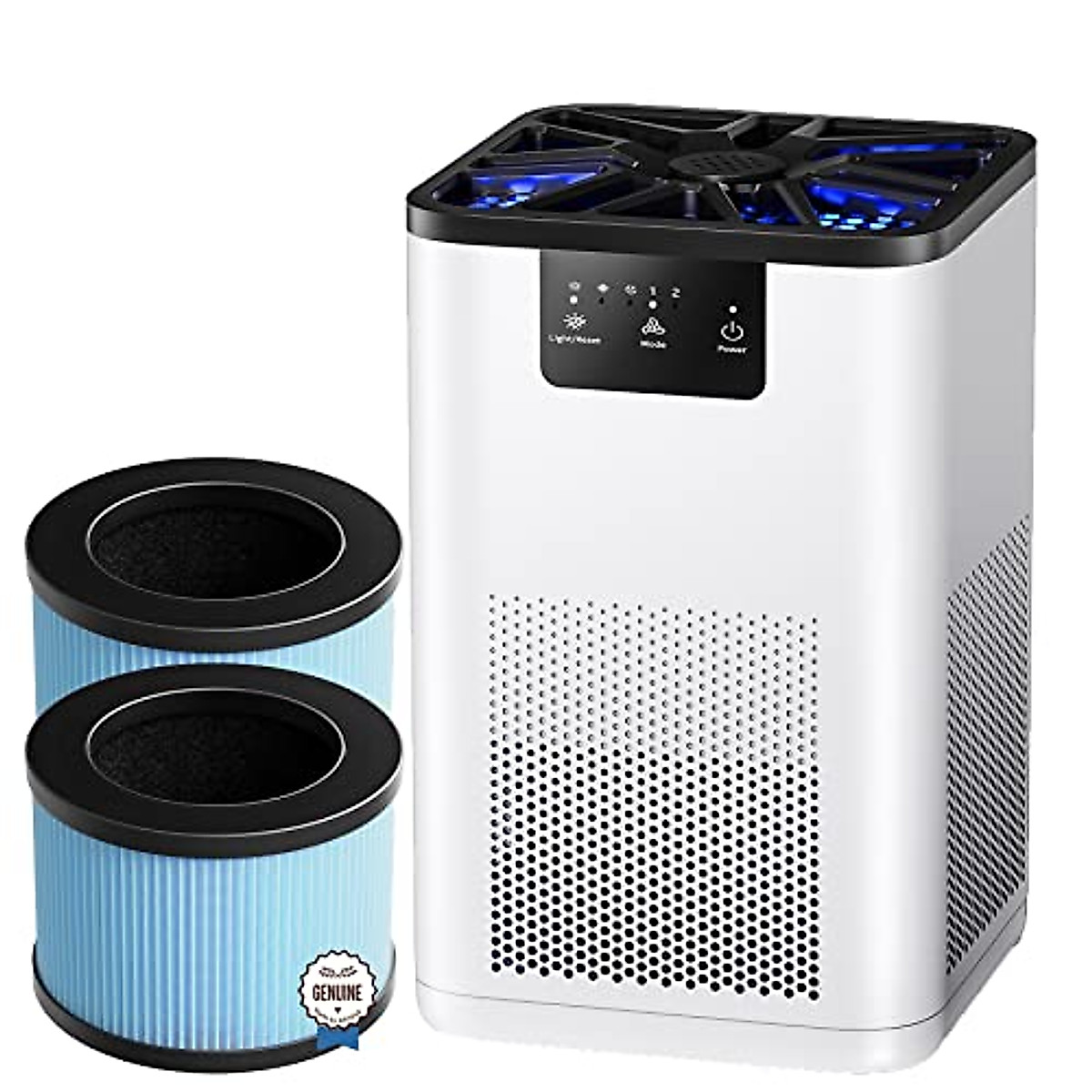 AROEVE Air Purifiers with Aromatherapy Function(MK06-White) with Three H13 HEPA Air Filter(One Basic Version & Two Standard Version) Filter Pet Smoke Pollen Dander Hair Smell For Home