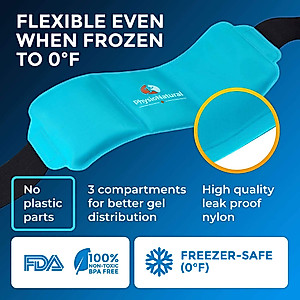 Cold Therapy Reusable Gel Pack with Secure Wrap for Instant Relief of Back Pain, Sore Shoulders, Swollen Knees - Ideal for Injuries, Arthritis, Sprains, Aches, and Surgery Recovery