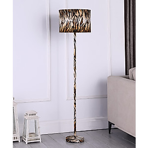 Ore International HBL2457 59" in Faux Suede Tiger Print Floor Lamp